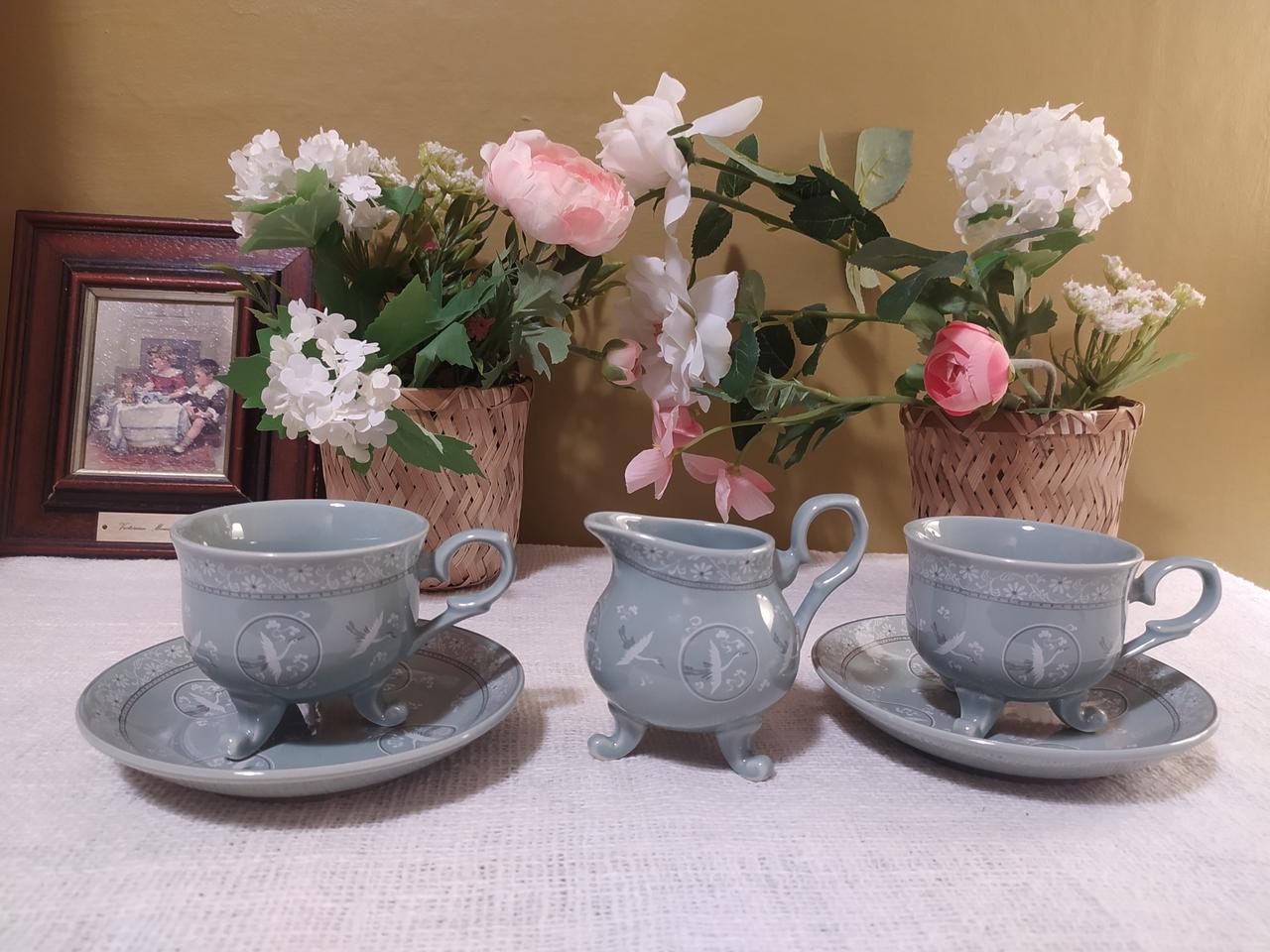 청자 학 찻잔 셋트 2인조 일괄가격 | 세컨웨어(헬로마켓)