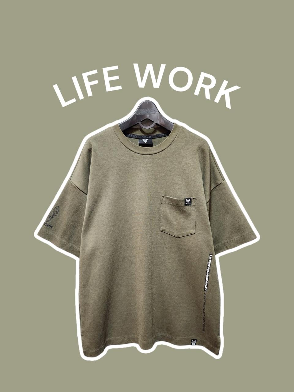 [M] LIFEWORK 라이프워크 포켓 반팔티 카키 | 세컨웨어(헬로마켓)