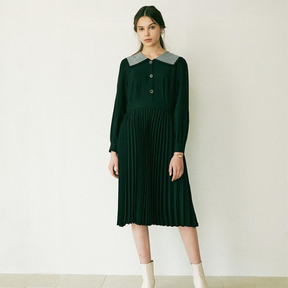 몬츠(MONTS) 체크카라 플리츠원피스 55-66 | 세컨웨어(헬로마켓)