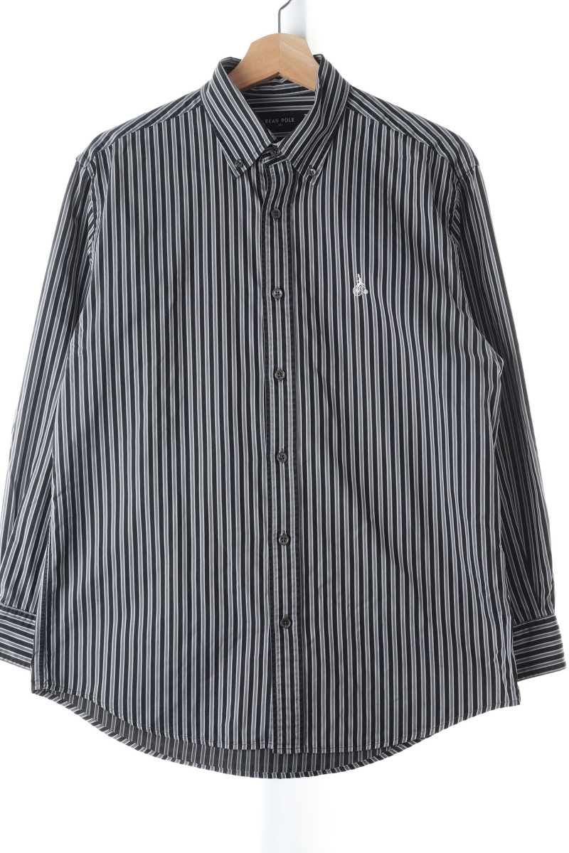 (M) 빈폴 셔츠 남방 블랙 스트라이프 루즈핏-C41B | 헬로마켓