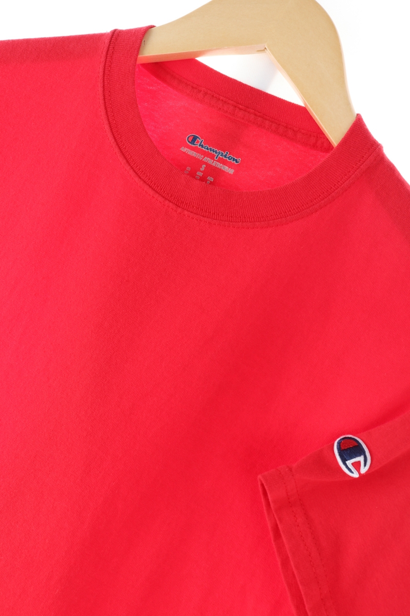 (S) 챔피온 반팔 티셔츠 레드 무지 아메카지-CE67 | 헬로마켓