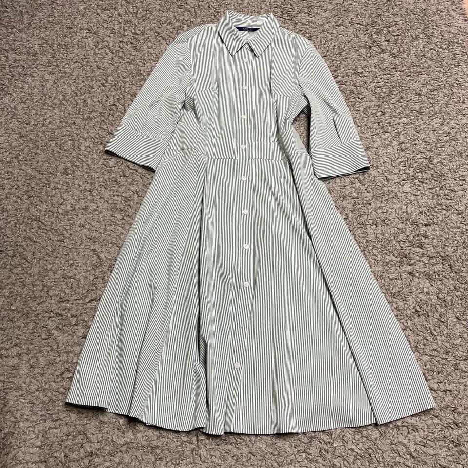 안지크 그린 스트라이프 셔츠 원피스 | 헬로마켓