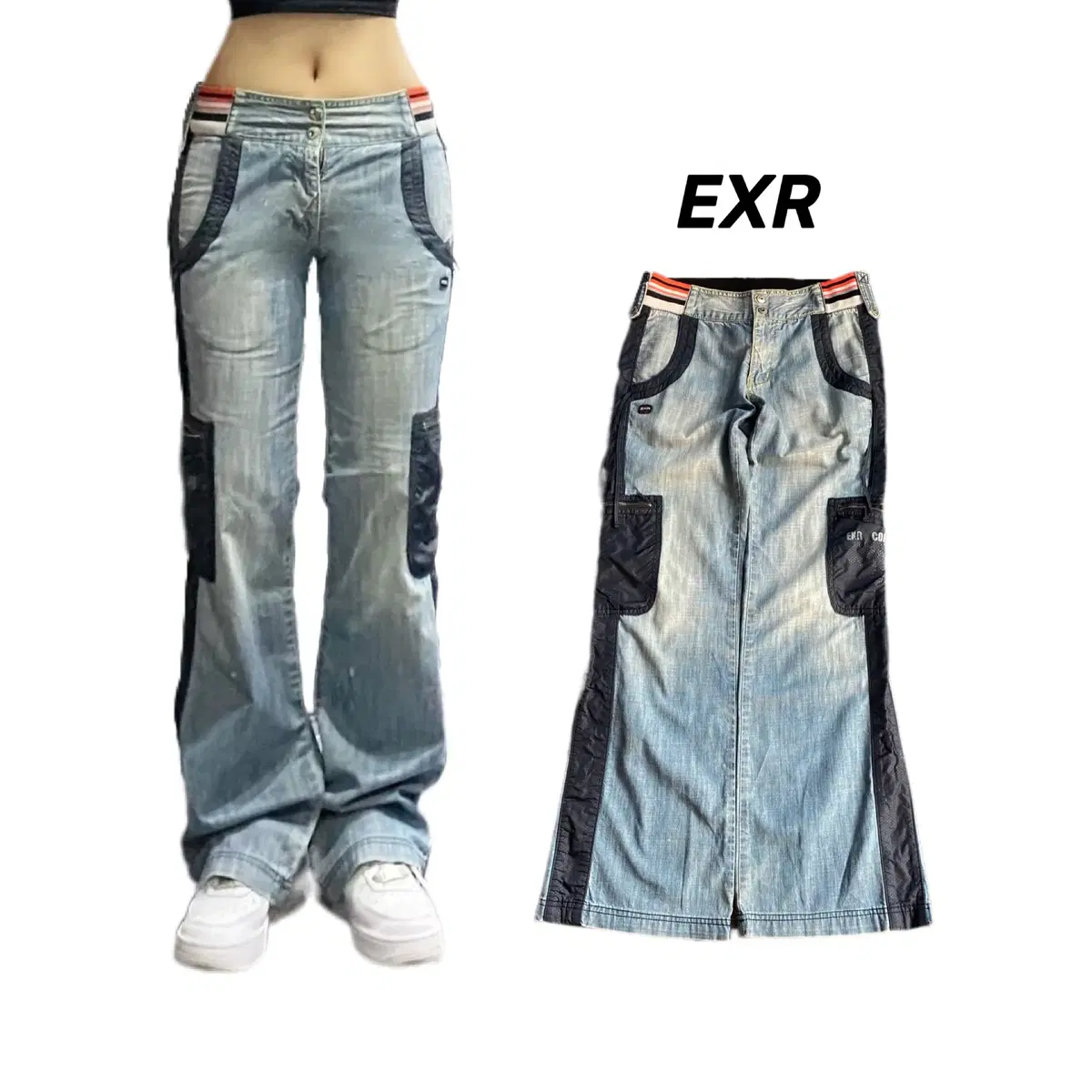 EXR Y2K 부츠컷 데님 카고팬츠 | 세컨웨어(헬로마켓)