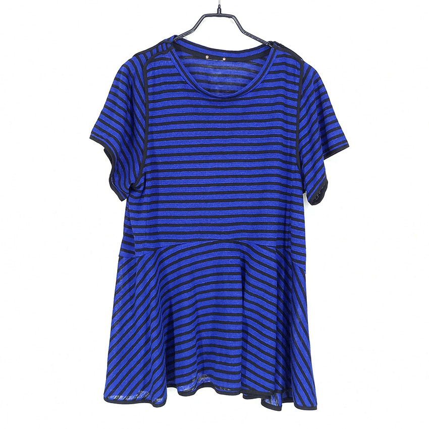 럭키슈에뜨 여 스트라이프 마100% 티셔츠 블루F (... | 헬로마켓