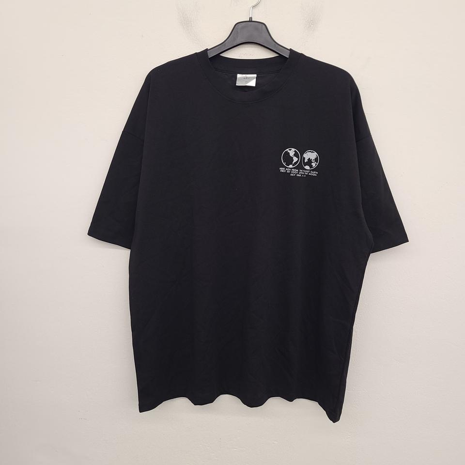 [115/3XL] 바이모노 지구 프린팅 반팔티 | 헬로마켓