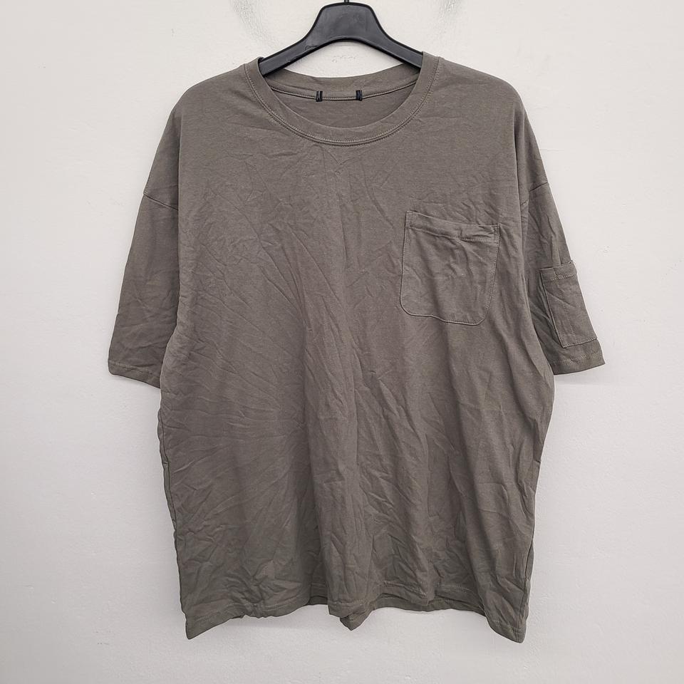 [120/4XL] 바이모노 워싱 포켓 반팔티 | 헬로마켓