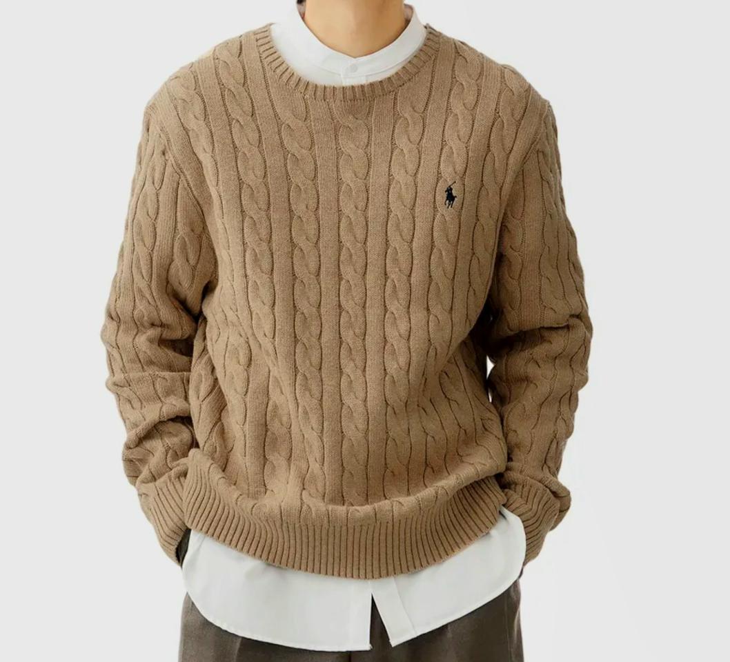 폴로 랄프로렌 남성 케이블 꽈배기 니트 브라운 XL사... | 헬로마켓