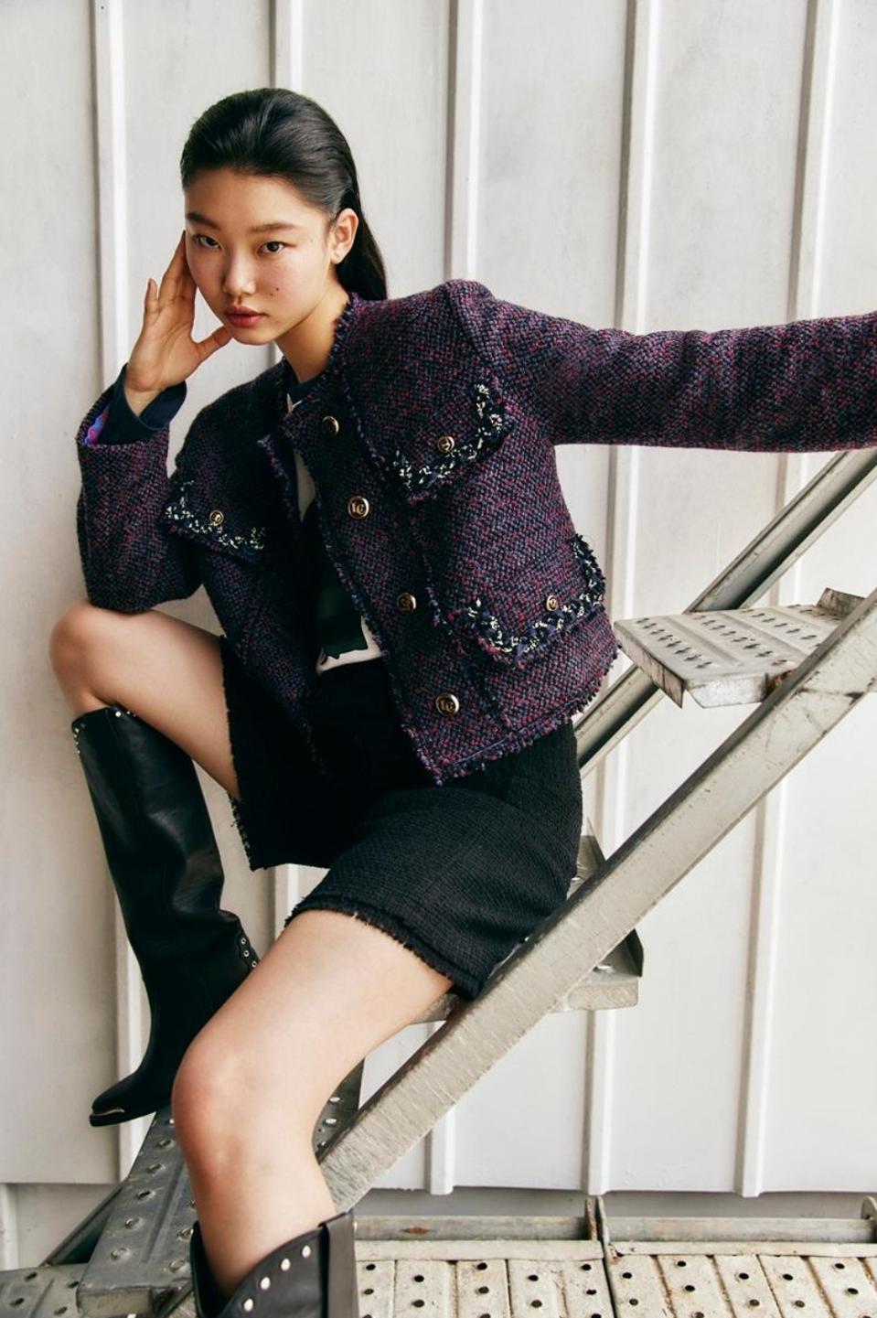 럭키슈에뜨 21FW 트위드 자켓 36사이즈 | 헬로마켓