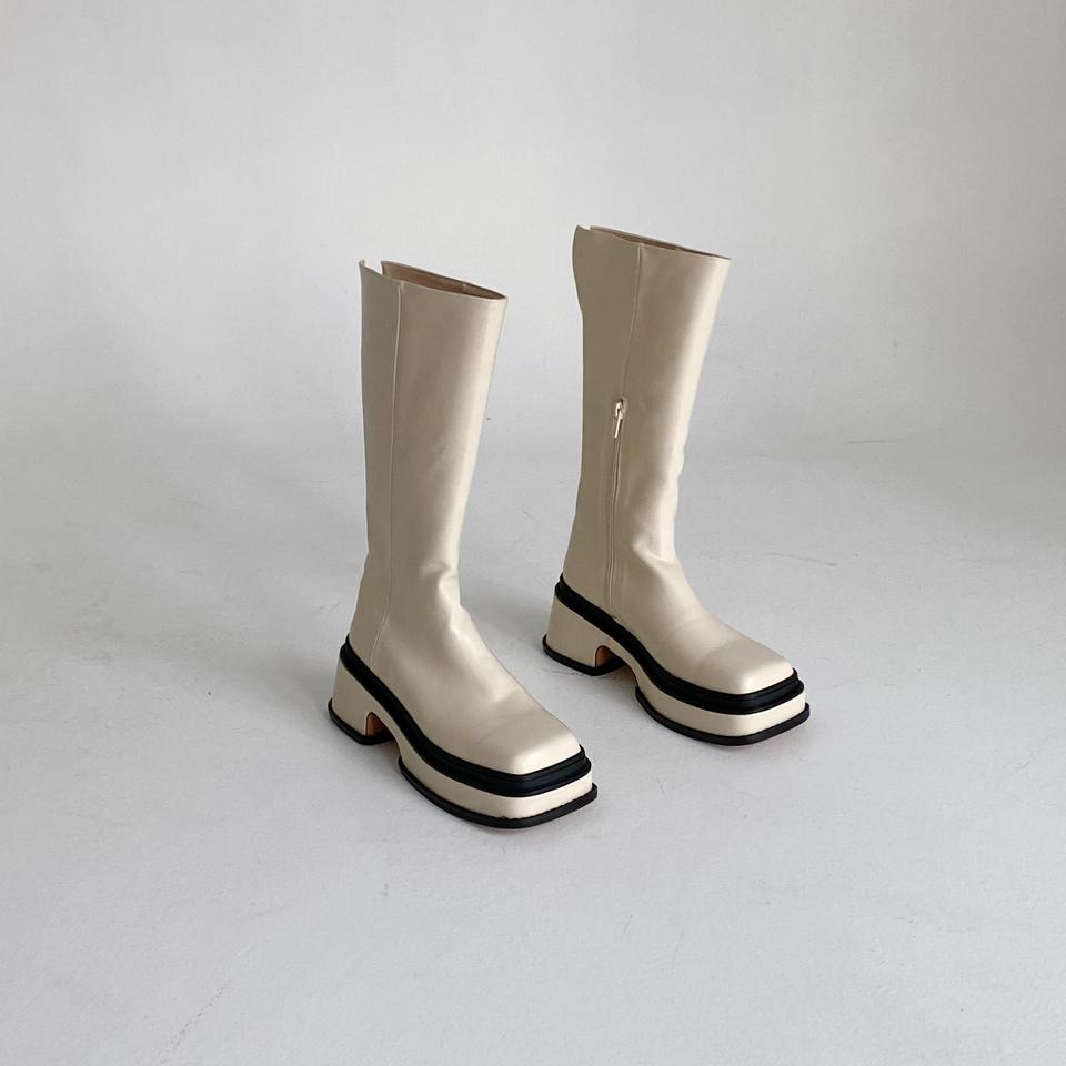 #세일 231 스퀘어 가보시 5cm 유니크 미들부츠-... | 헬로마켓