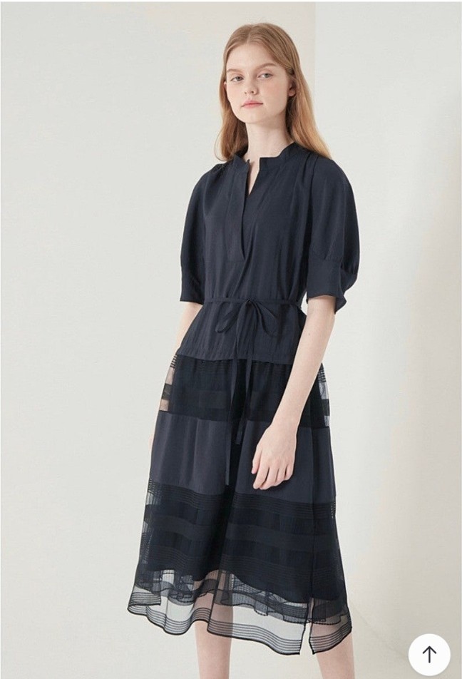 한섬 SJSJ 21SS 튤 블록 원피스 S사이즈 | 헬로마켓