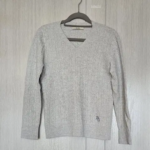 55) 새 옷 수준/BCBG 케이블 라운드넥 모직 티 | 헬로마켓