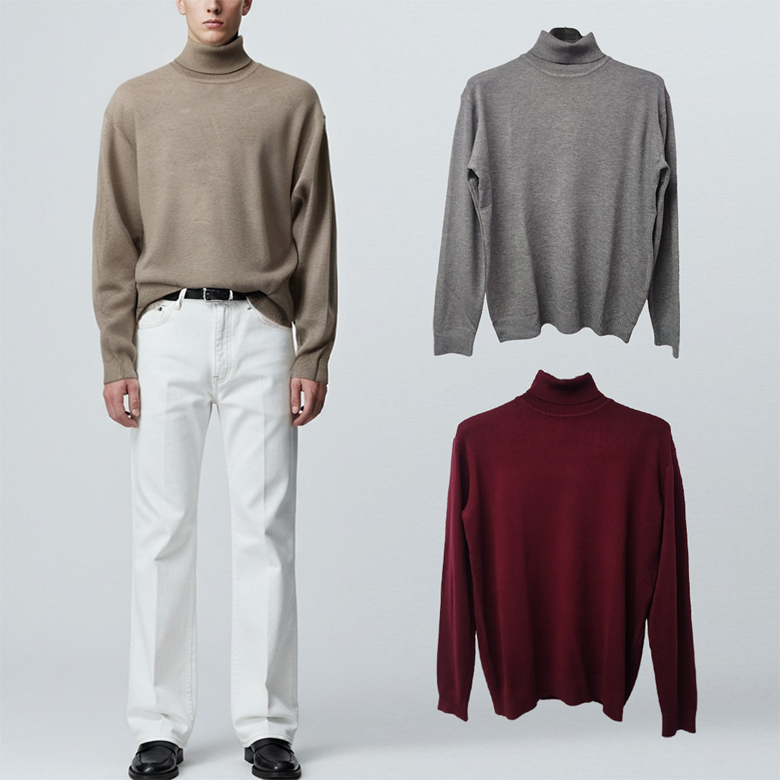 새상품 / 캐시미어 남자 목폴라 105사이즈 그레이컬... | 헬로마켓