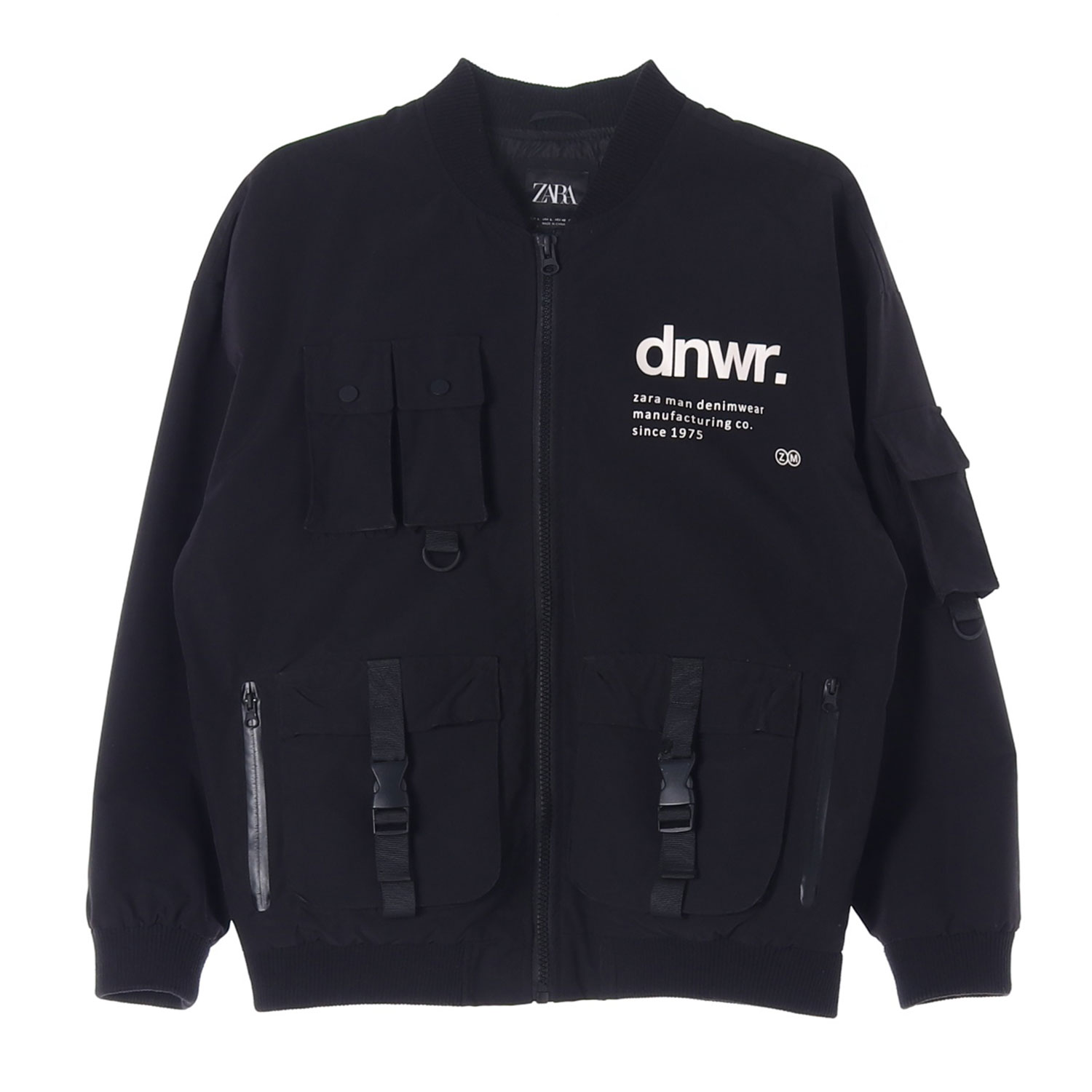 [L]자라 블랙 dnwr 유틸리티 카고 블루종 테크웨... | 헬로마켓